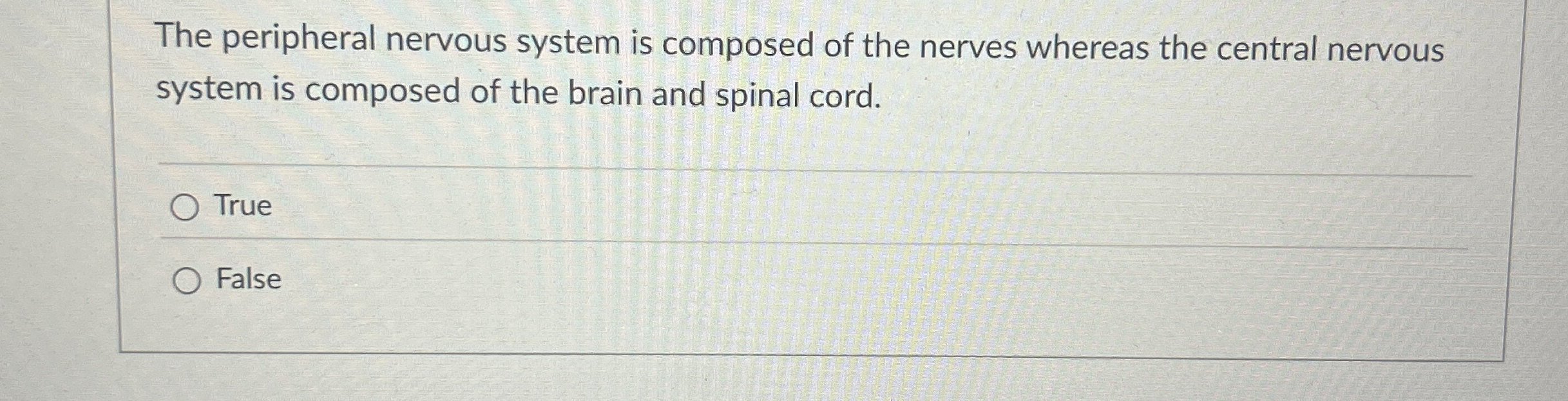 The peripheral nervous system is composed of the | Chegg.com