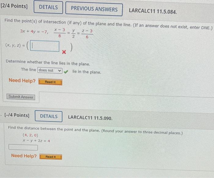 Solved Find the point(s) of intersection (if any) of the | Chegg.com