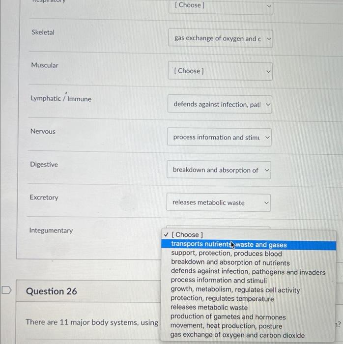 Solved There are 11 major body systems, using the video | Chegg.com