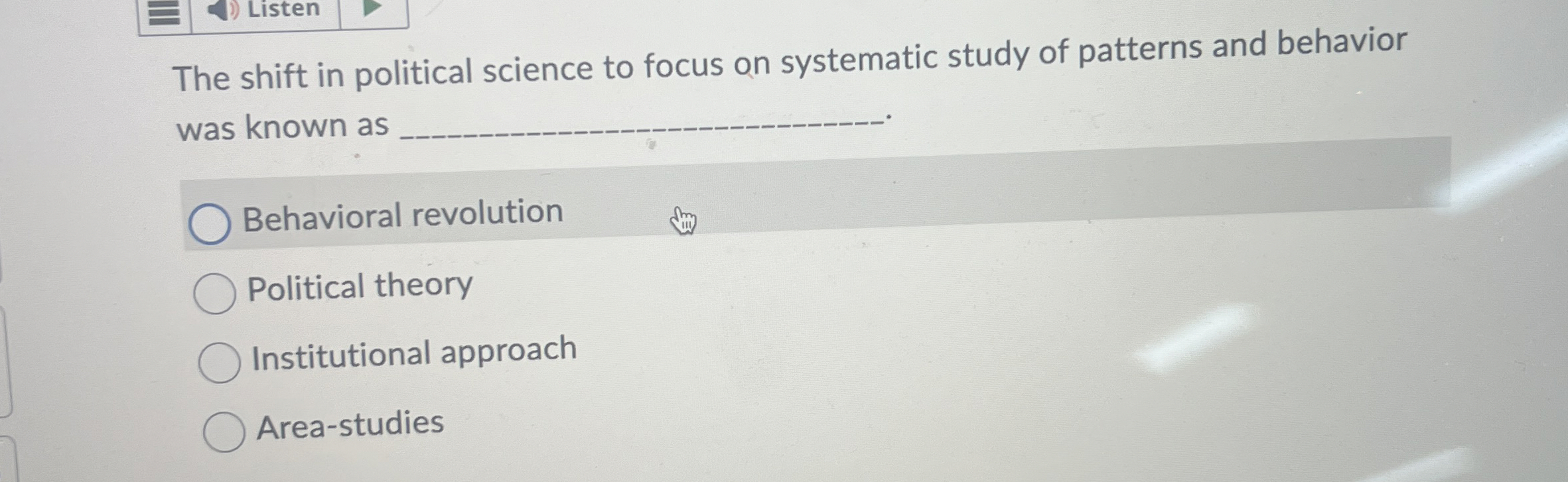 Solved The shift in political science to focus on systematic | Chegg.com