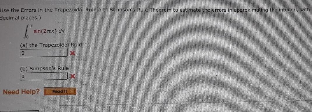 Solved Use the Errors in the Trapezoidal Rule and Simpsons | Chegg.com