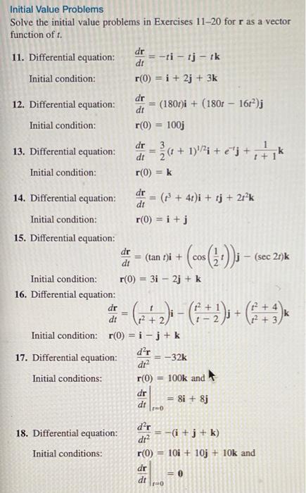 Solved Initial Value Problems Solve the initial value | Chegg.com