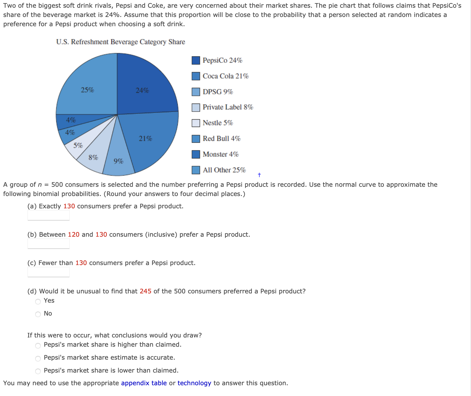 Solved Two of the biggest soft drink rivals, Pepsi and Coke, | Chegg.com