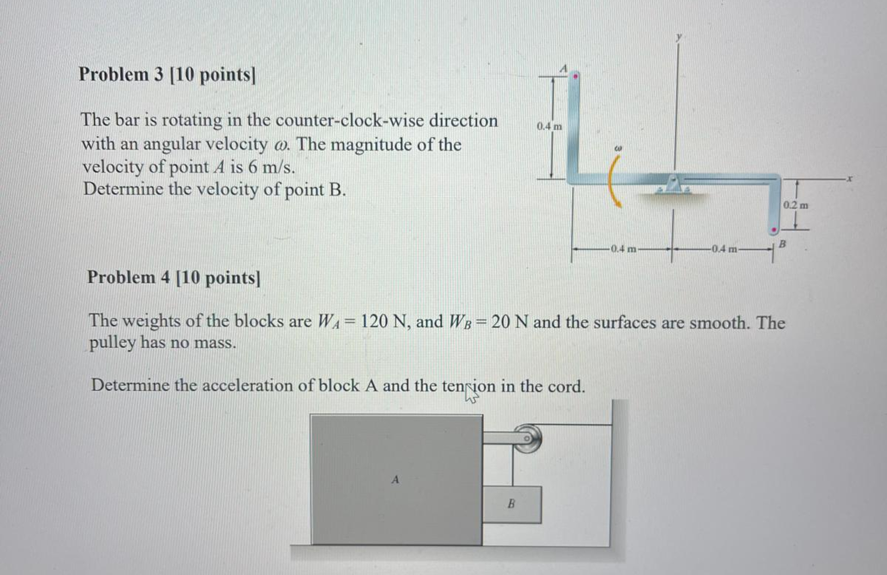 Solved 1-The bar is rotating in the counter-clock-wise | Chegg.com