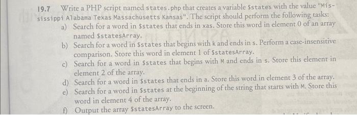 Solved 197 Write A Php Script Named Statesphp That Creates 2754