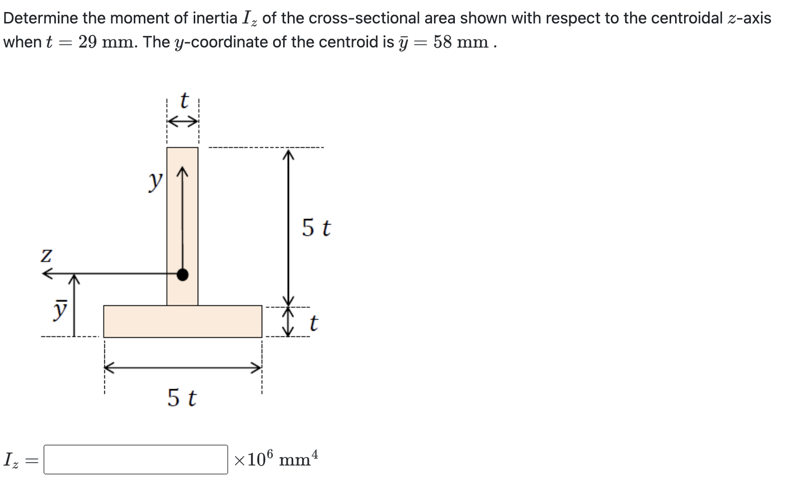 Solved Determine the moment of inertia Iz ﻿of the | Chegg.com