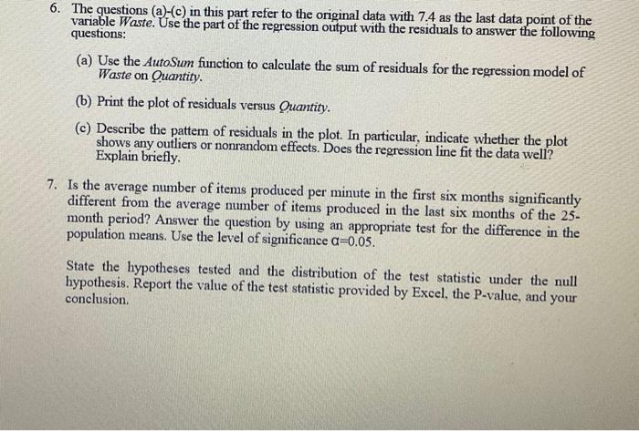 Solved Exploring Data in a Manufacturing Process: A company | Chegg.com