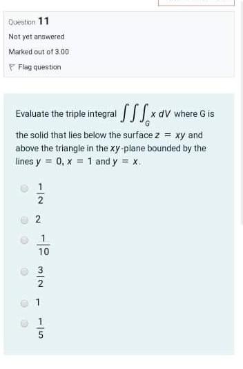 Solved Ouestion 11 Not yet answered Marked out of 3.00 Flag | Chegg.com Solved Ouestion 11 Not yet answered Marked out of 3.00 Flag | Chegg.com