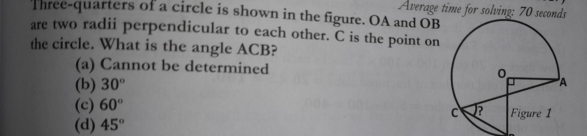 Solved Three-quarters of a circle is shown in the figure. OA | Chegg.com