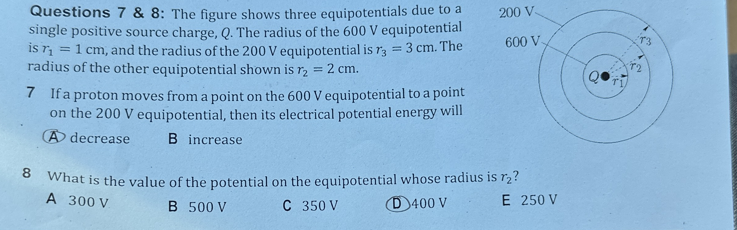 Solved Questions 7 & 8: The figure shows three | Chegg.com Solved Questions 7 & 8: The figure shows three | Chegg.com