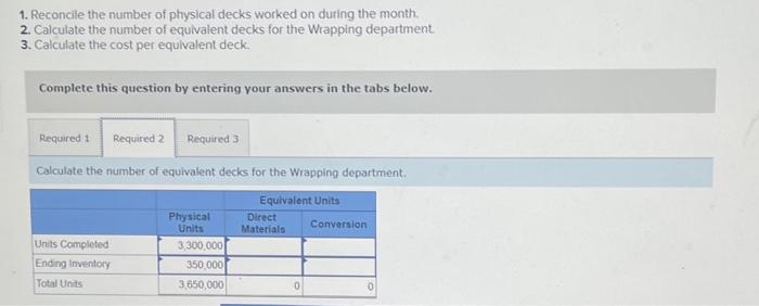 Solved Required informotion SB (Algo) Calculating Physical | Chegg.com