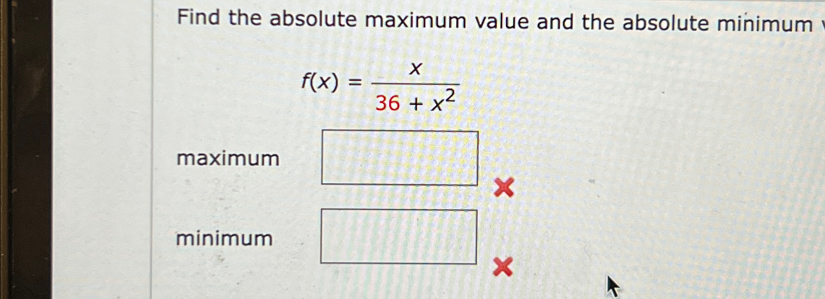 Solved Find the absolute maximum value and the absolute | Chegg.com