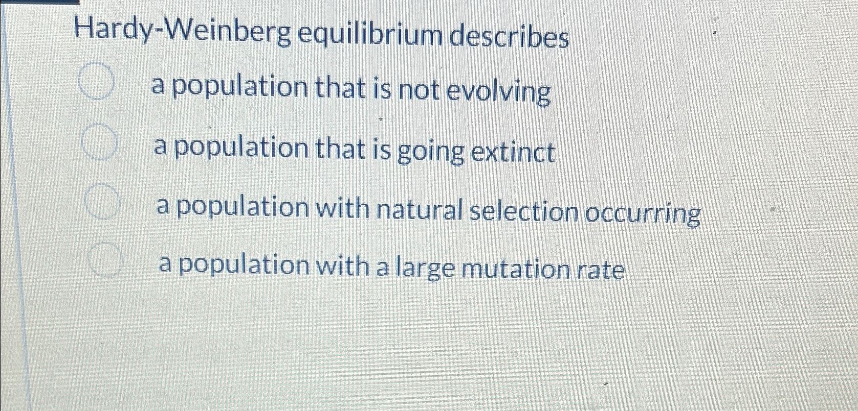 Solved Hardy-Weinberg equilibrium describesa population that | Chegg.com