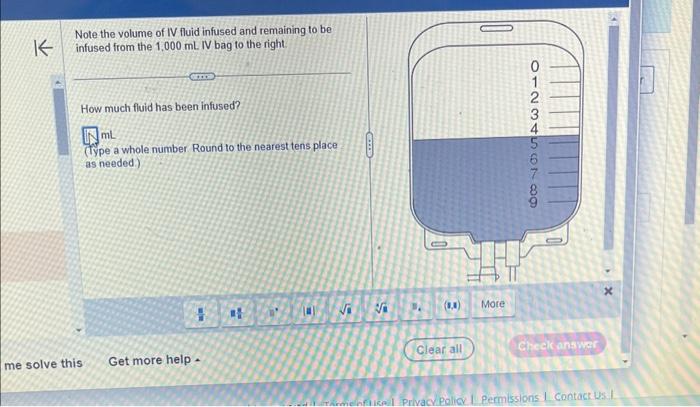 Solved Note the volume of IV fluid infused and remaining to | Chegg.com