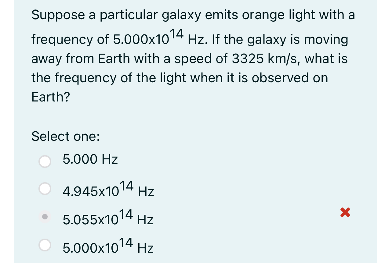 Solved Suppose a particular galaxy emits orange light with a | Chegg.com
