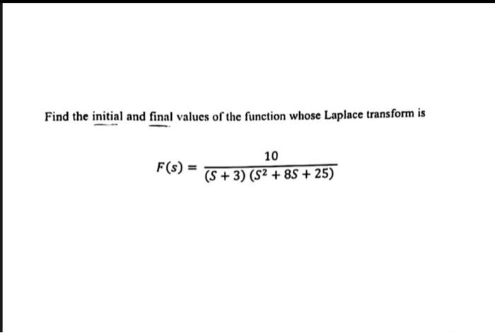 Solved Find the initial and final values of the function | Chegg.com