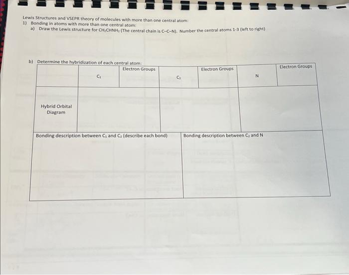 Solved Lewis Structures and VSEPR theory of molecules with | Chegg.com