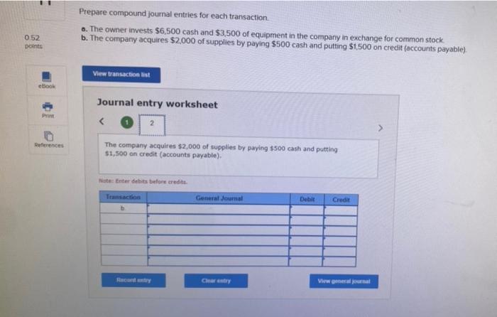 Solved Prepare compound joumal entries for each transaction. | Chegg.com
