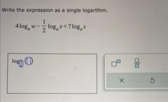 Solved Write the expression as a single logarithm. | Chegg.com