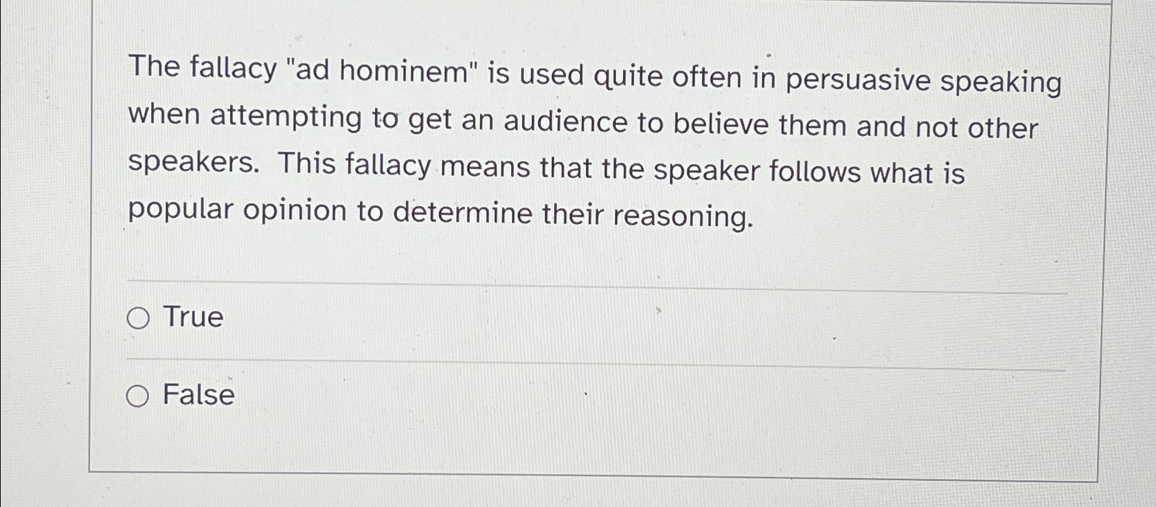 Solved The fallacy "ad hominem" is used quite often in | Chegg.com