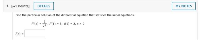 Solved Find the particular solution of the differential | Chegg.com