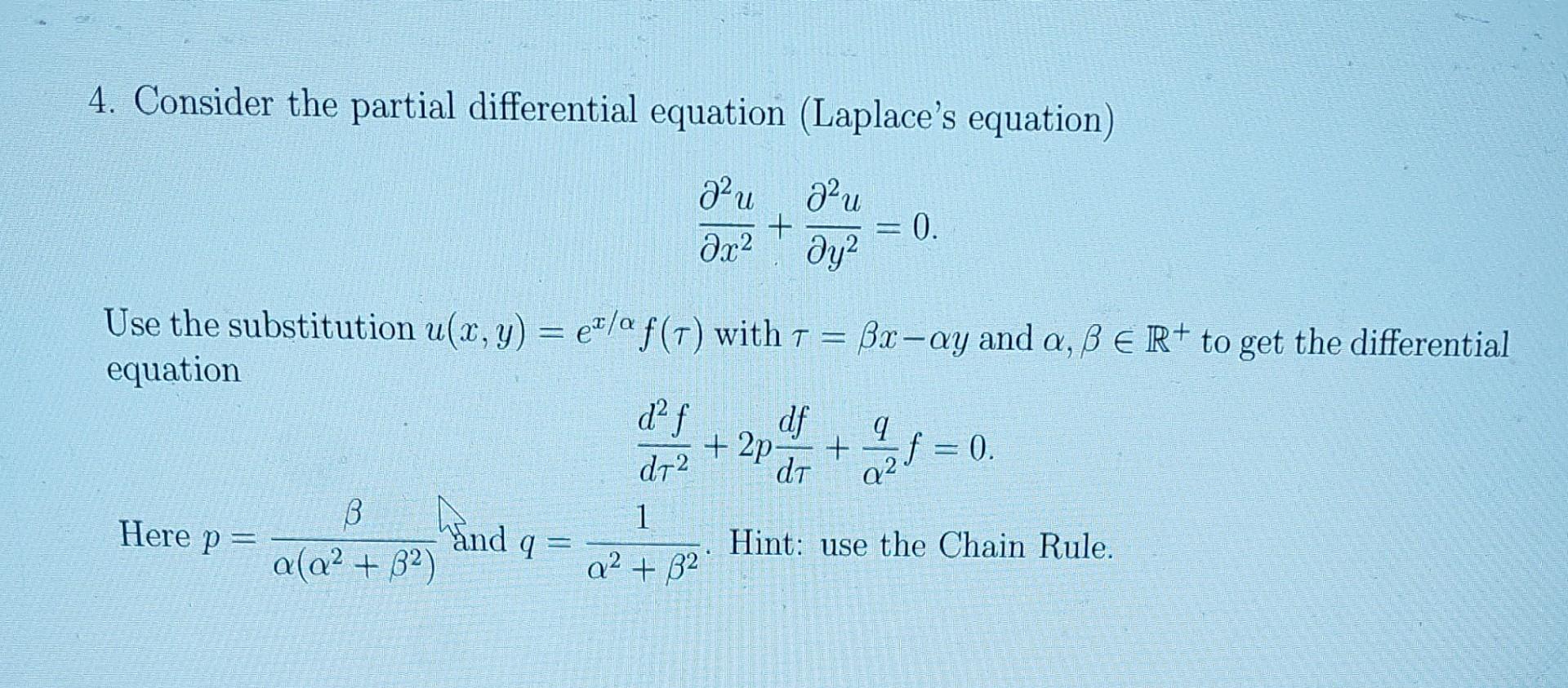 Solved 4. Consider the partial differential equation | Chegg.com