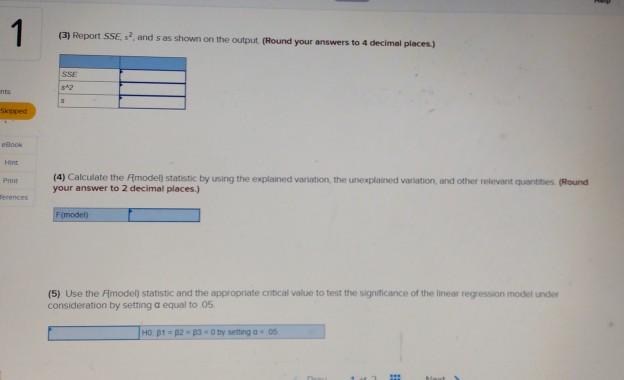 Solved 1 We give JMP output of regression analysis. Above | Chegg.com