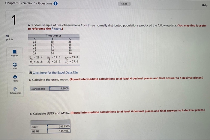 Solved Chapter 13 - Section 1 - Questions Saved Help 1 A | Chegg.com