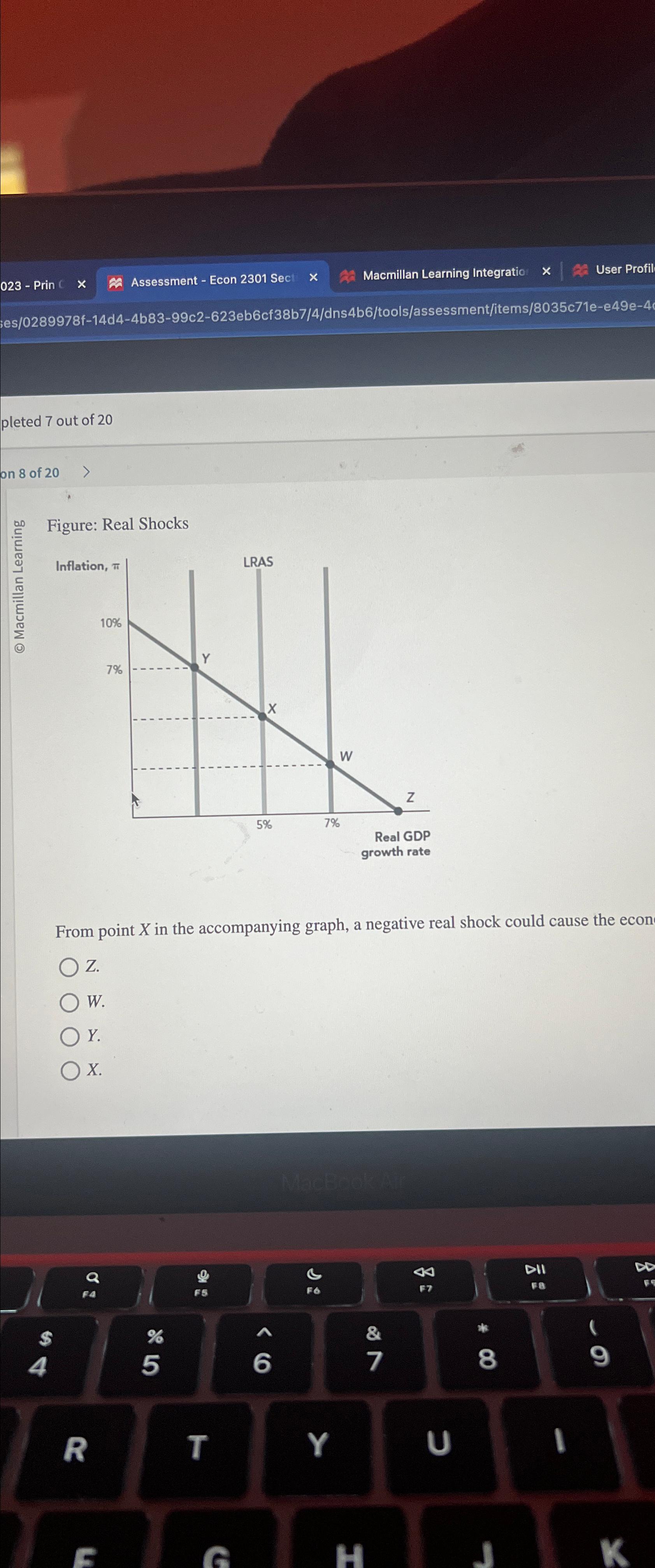 Solved pleted 7 ﻿out of 20on 8 ﻿of 20Figure: Real ShocksFrom | Chegg.com