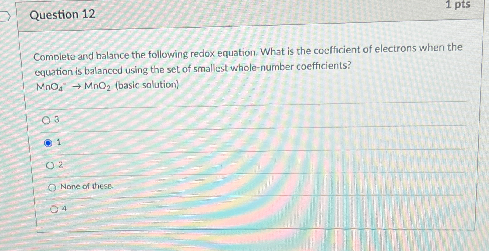 Solved Question 12Complete and balance the following redox | Chegg.com
