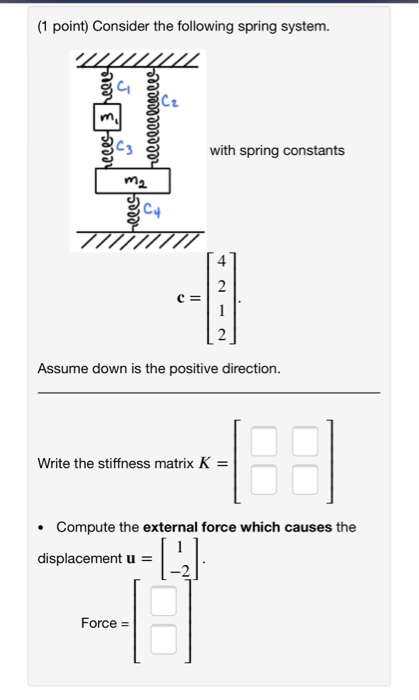 Solved (1 point) Consider the following spring system. Ct | Chegg.com