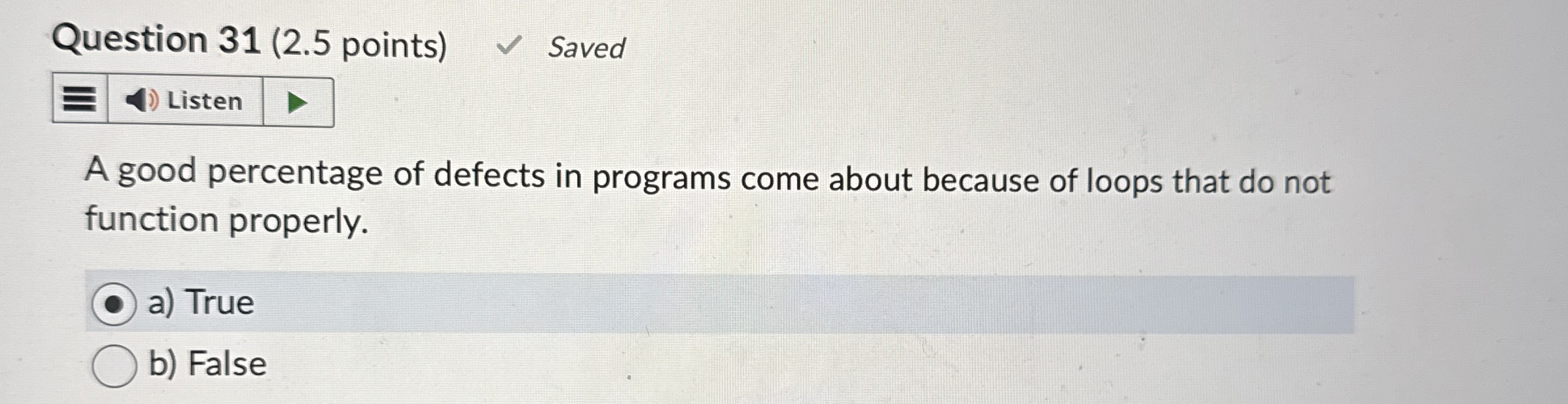 Solved Question 31 ( 2.5 ﻿points) ﻿SavedA good percentage | Chegg.com
