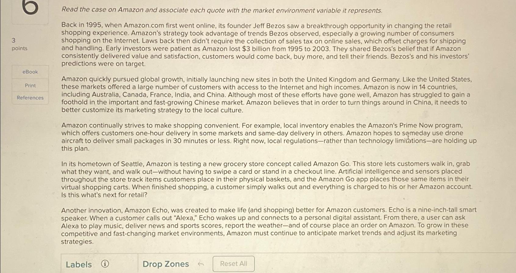 Solved Read the case on Amazon and associate each quote with | Chegg.com
