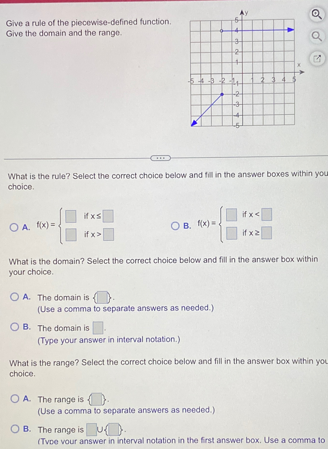 Solved Give a rule of the piecewise-defined function.Give | Chegg.com