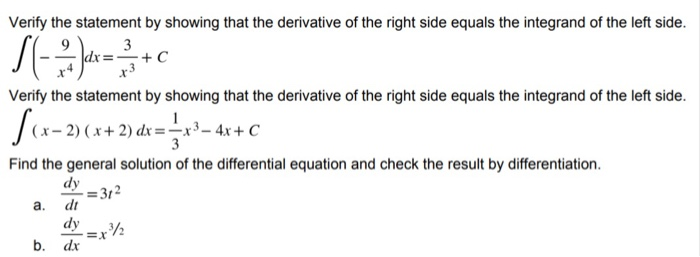 Solved Verify the statement by showing that the derivative | Chegg.com
