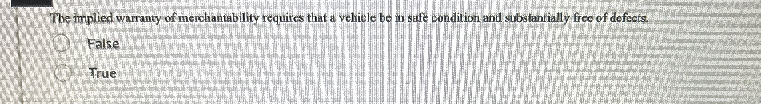 Solved The implied warranty of merchantability requires that | Chegg.com