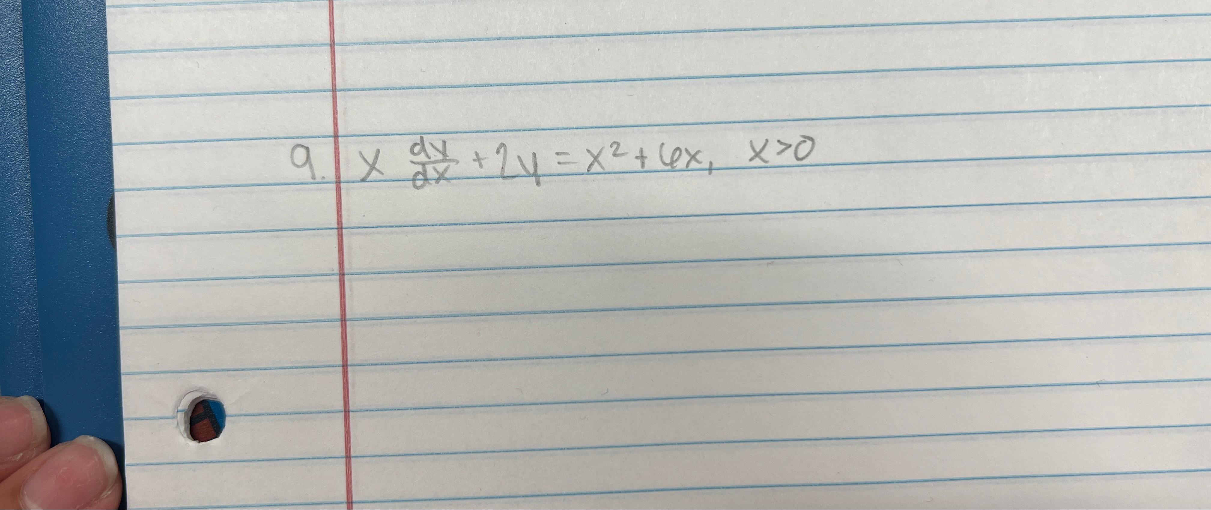 Solved xdydx+2y=x2+6x,x>0 | Chegg.com