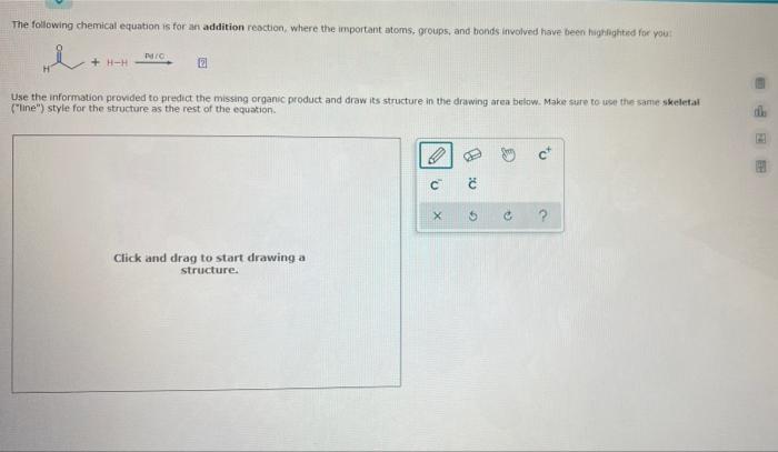 Solved The following chemical equation is for an addition | Chegg.com