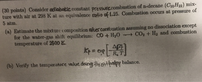 (30 points) Consider adiabatic constant prssure | Chegg.com