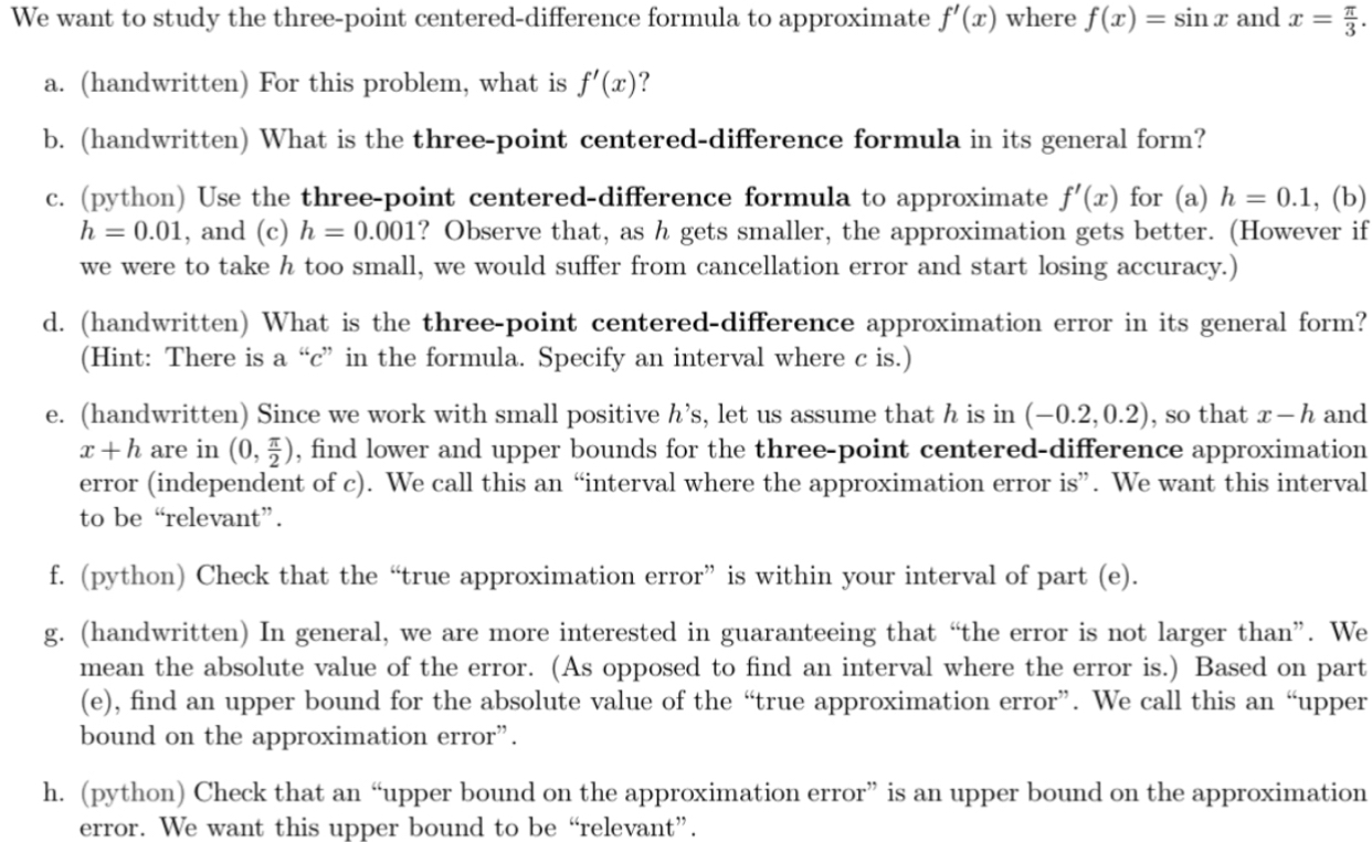 Solved We want to study the three-point centered-difference | Chegg.com