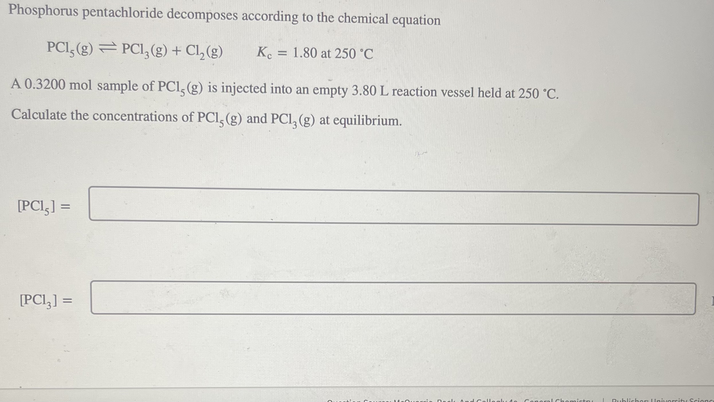 Solved Phosphorus pentachloride decomposes according to the | Chegg.com