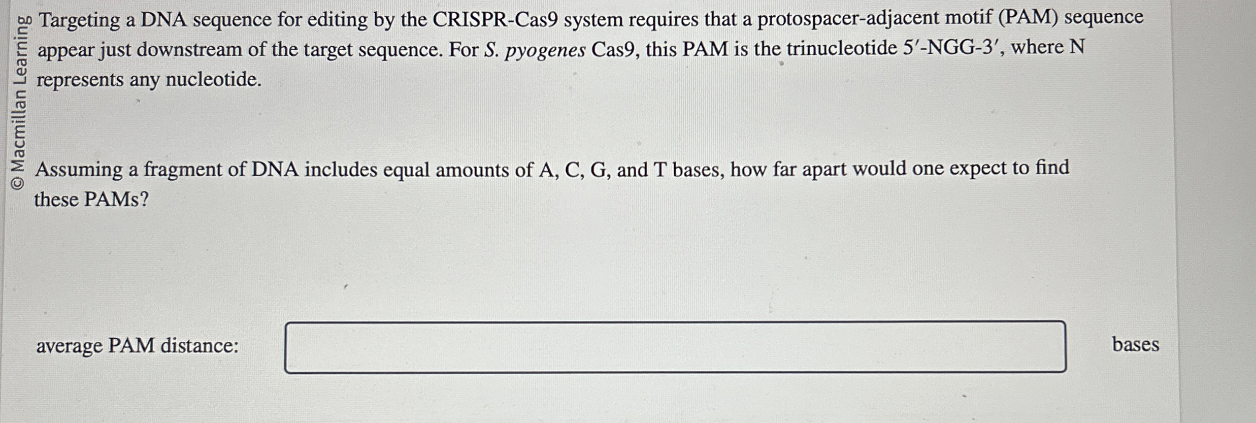 Solved Targeting a DNA sequence for editing by the | Chegg.com