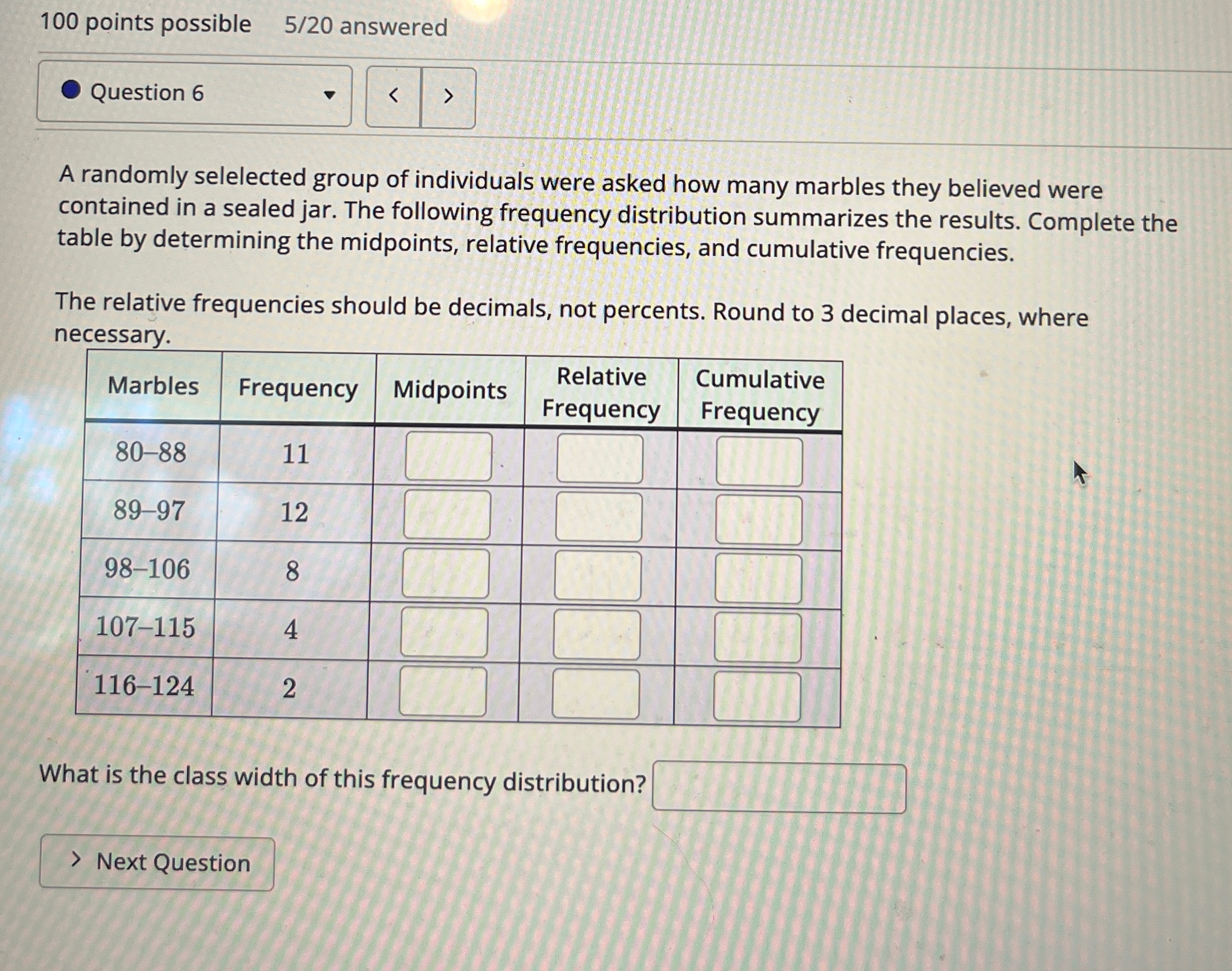 Solved 100 ﻿points possible5/20 ﻿answeredQuestion 6A | Chegg.com