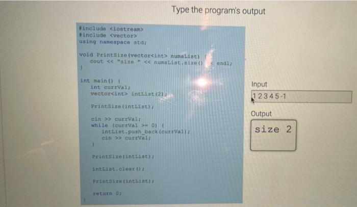 Solved Type the program's output #include #include | Chegg.com