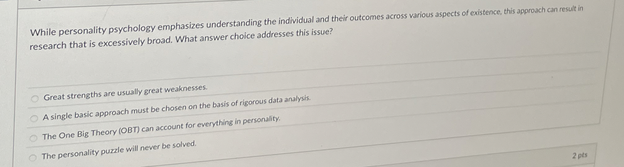 Solved While personality psychology emphasizes understanding | Chegg.com