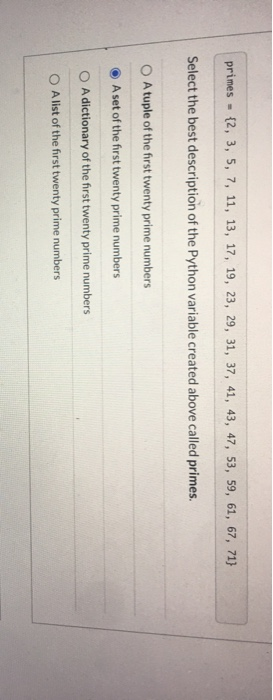 Solved primes {2, 3, 5, 7, 11, 13, 17, 19, 23, 29, 31, 37, | Chegg.com