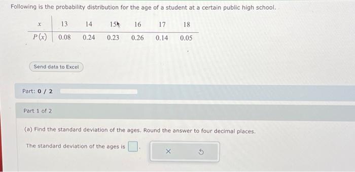Solved Following is the probability distribution for the age | Chegg.com