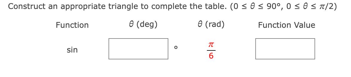 Solved Construct an appropriate triangle to complete the | Chegg.com