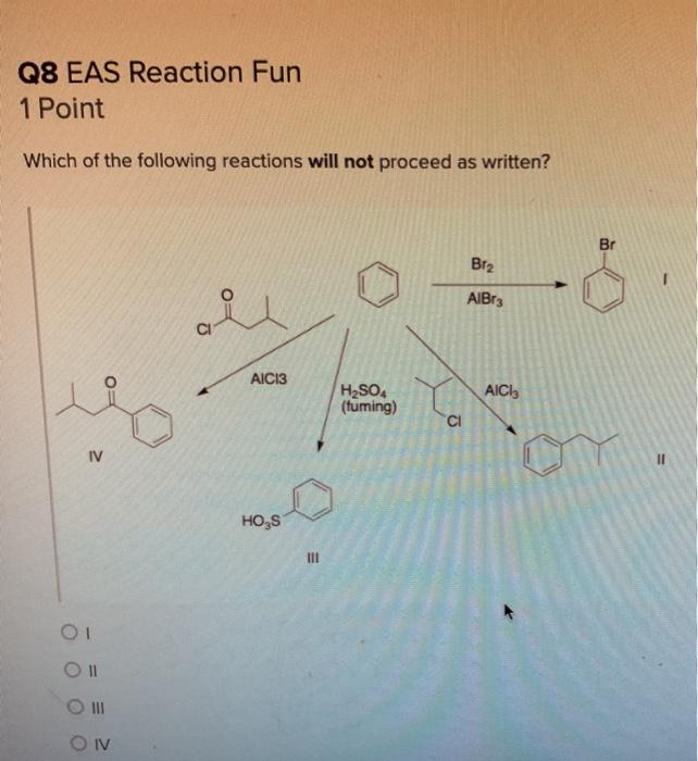 Solved Q8 EAS Reaction Fun 1 Point Which of the following | Chegg.com