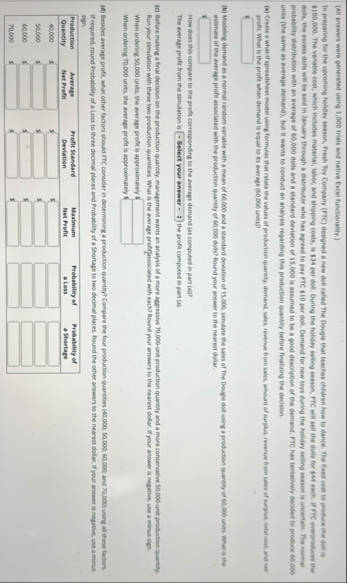 Solved (Al answers were generated using 1,000 ﻿trisis and | Chegg.com